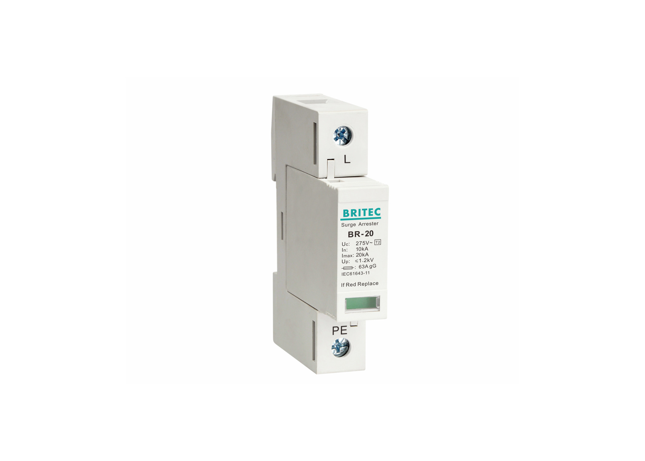 AC 275V Surge Arrestor Single Phase SPD 20kA Power Supply Surge ...